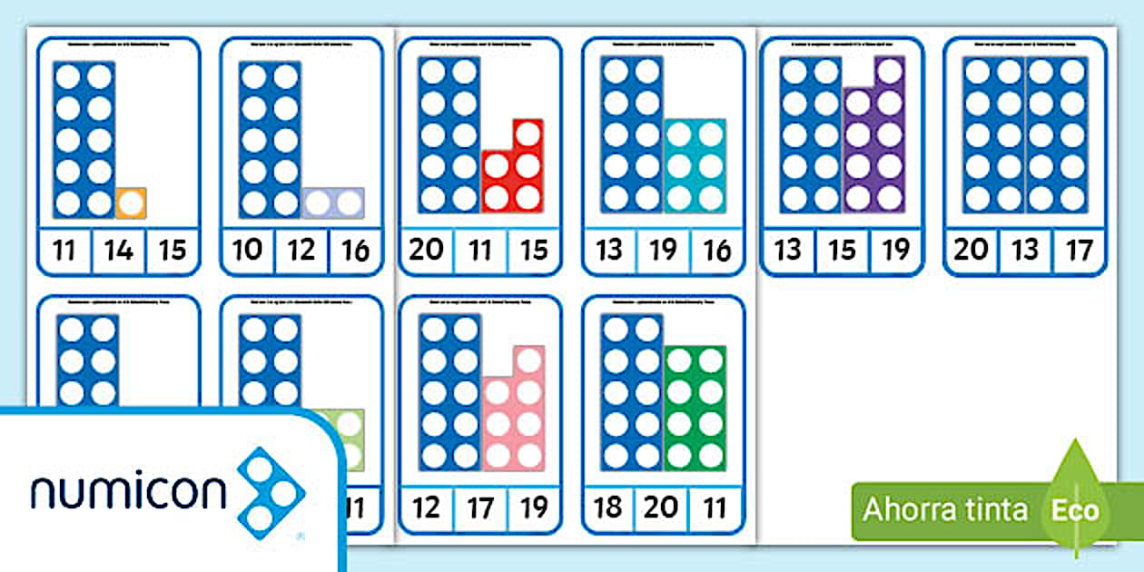 Tarjetas: ¿Cuál es el número correcto? - Compatible con Numicon