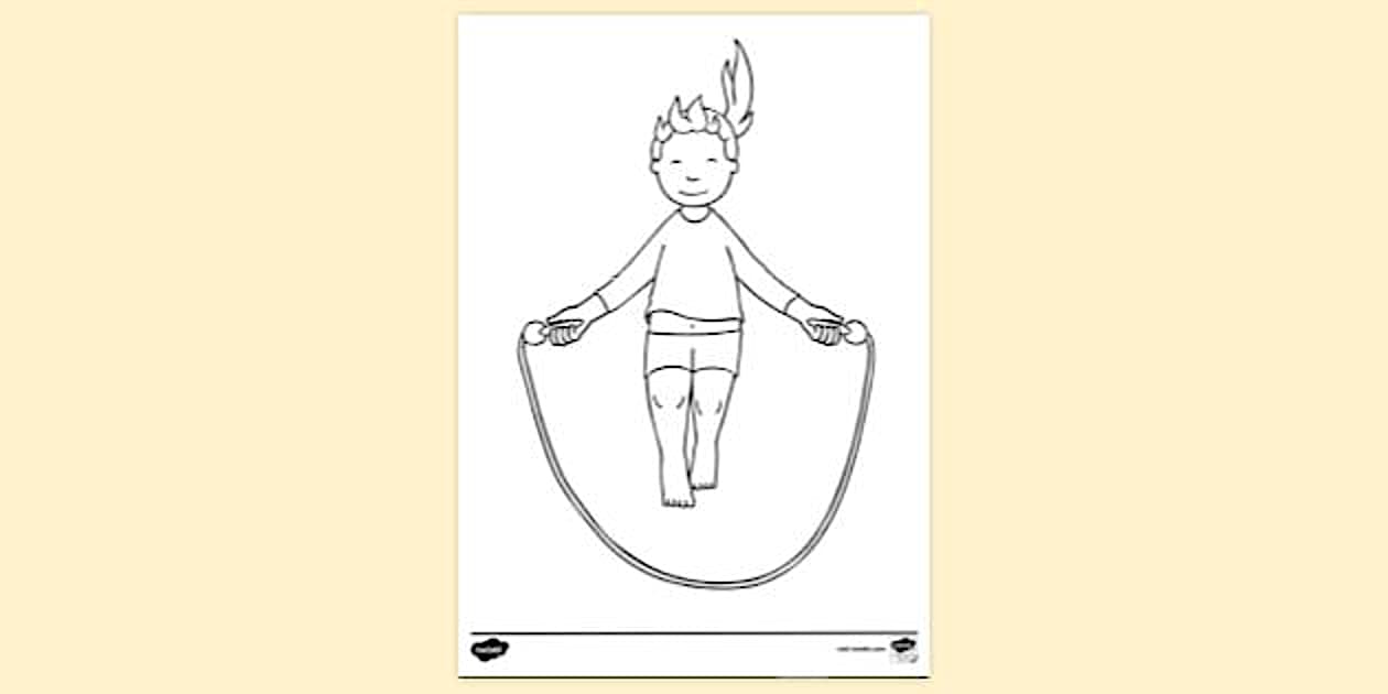 Skipping Rope Colouring Sheet - Primary School - Twinkl