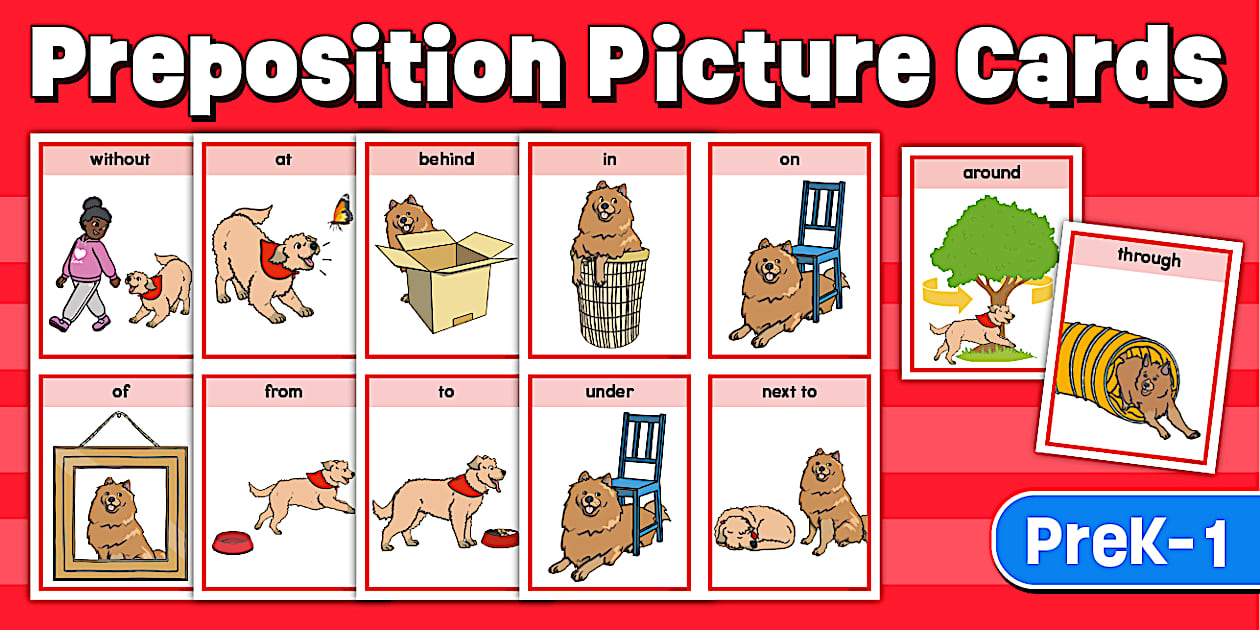 Preposition Picture Cards for PreK-1st Grade