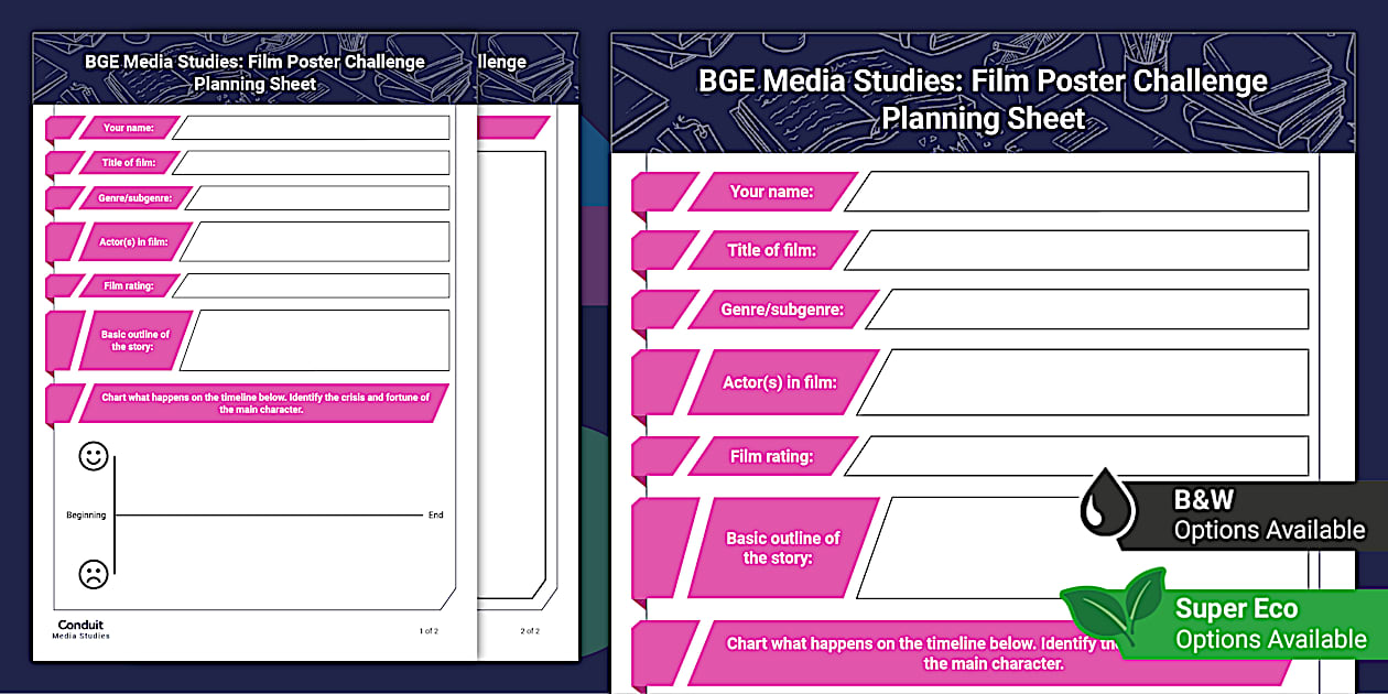 BGE Media Studies: Film Poster Challenge Planning Sheet