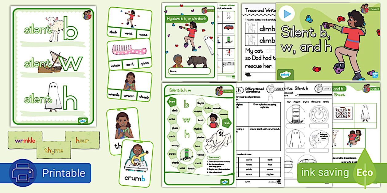 Grade 3 Phonics Pack silent b, h, w (teacher made) - Twinkl