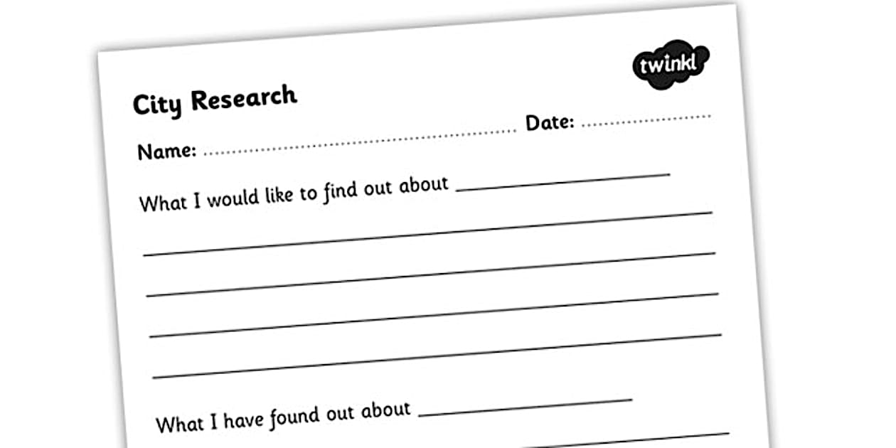 City Research Worksheet (teacher made) - Twinkl