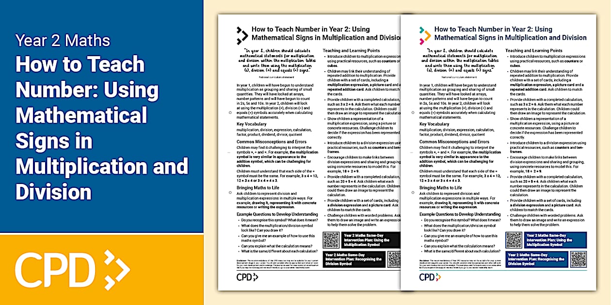 How to Teach Number in Year 2: Using Mathematical Signs in ...