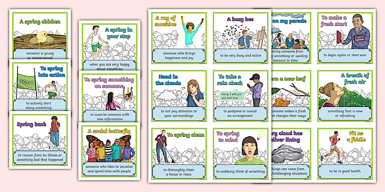 Intermediate Phase - English - Idioms and Phrases for Spring - Flash Cards
