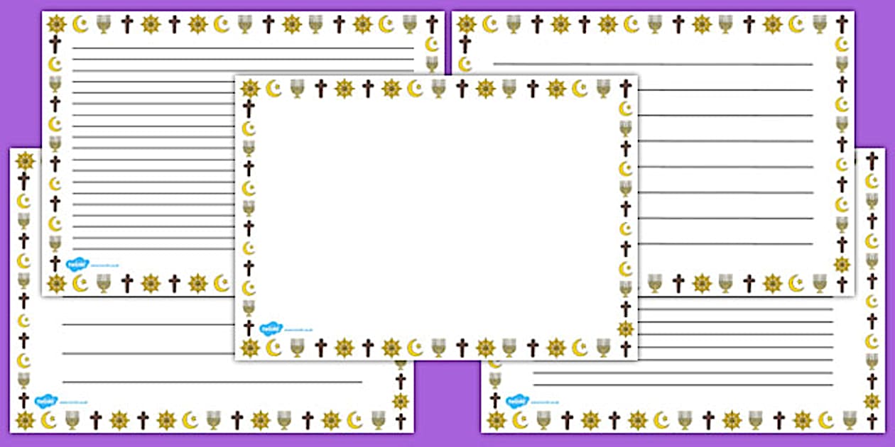 Editable Religion Landscape Page Borders (teacher made)