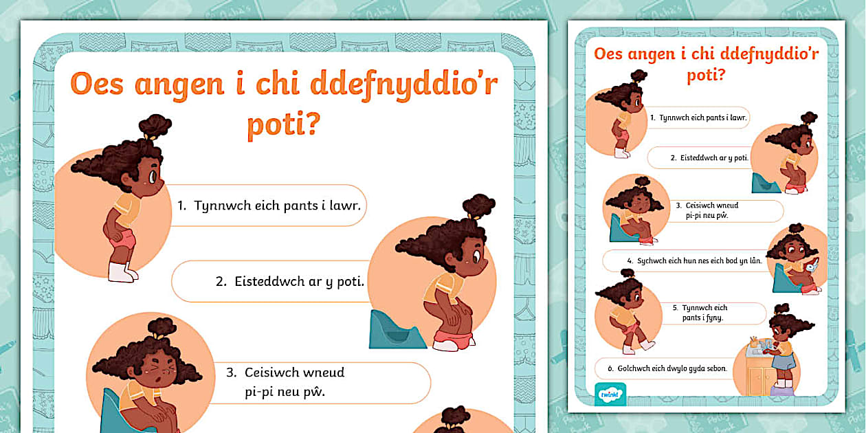 Poti Asha: Poster Hyfforddiant Defnyddio Poti (teacher made)