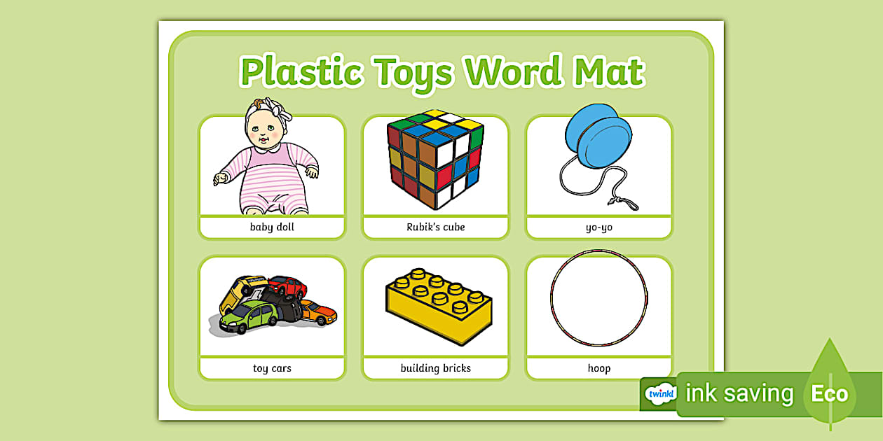 Plastic Toys Word Mat (teacher made) - Twinkl