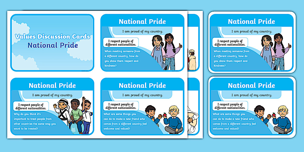Values Discussion Cards - National Pride - Twinkl