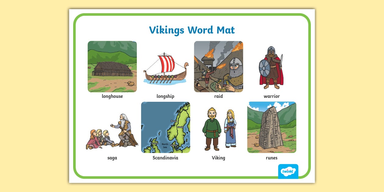 Vikings Word Mat (teacher made) - Twinkl