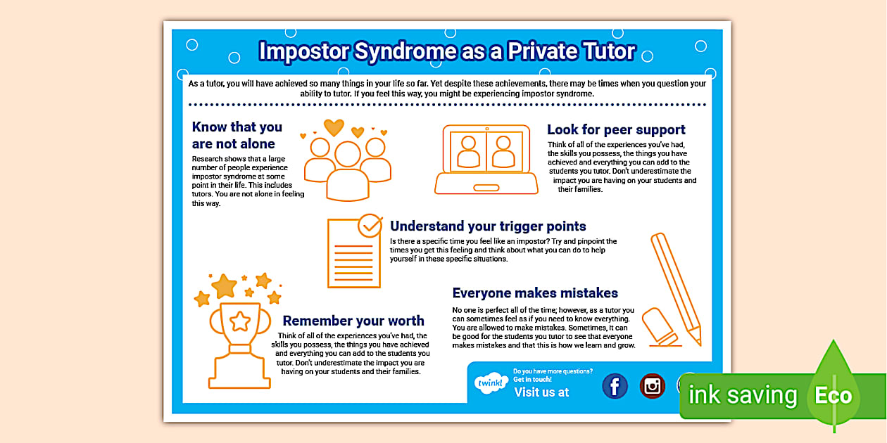 Imposter Syndrome as a Private Tutor Infographic - Twinkl