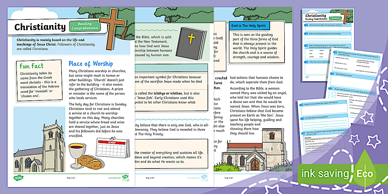 Christianity Reading Comprehension (Ages 5 - 7) - Twinkl