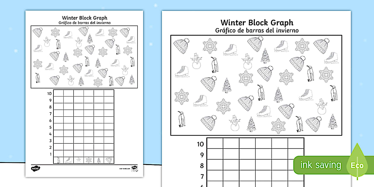 Winter Themed Colour Count and Graph Worksheet / Worksheet - English ...
