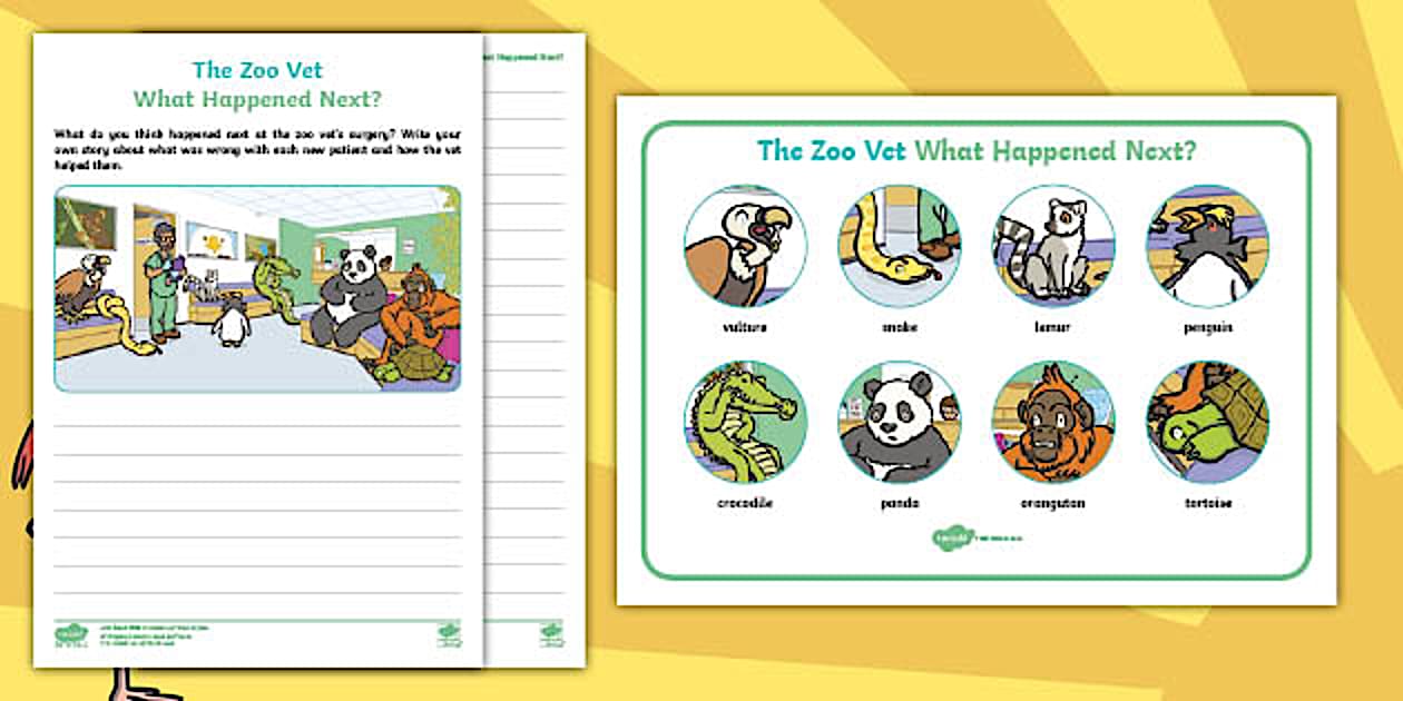 The Zoo Vet: What Happened Next? Writing Activity - Twinkl