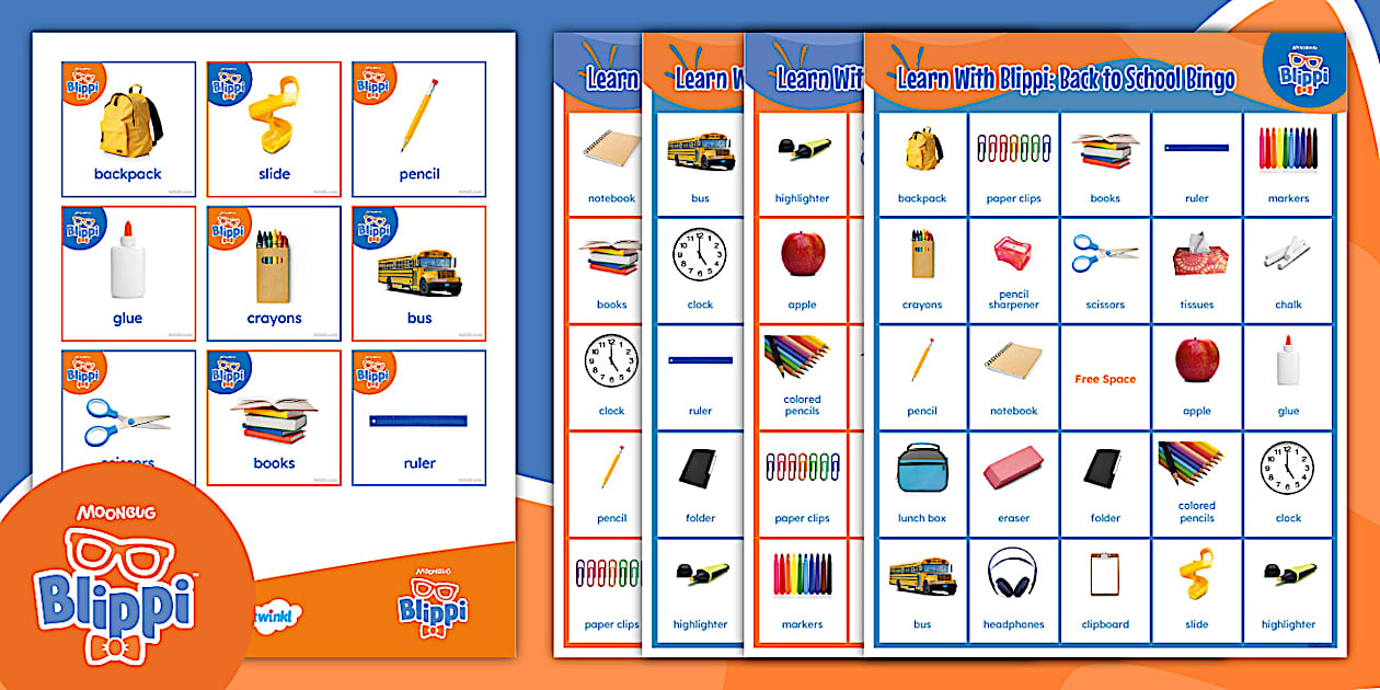 FREE! - Learn With Blippi: Back to School Bingo - Twinkl