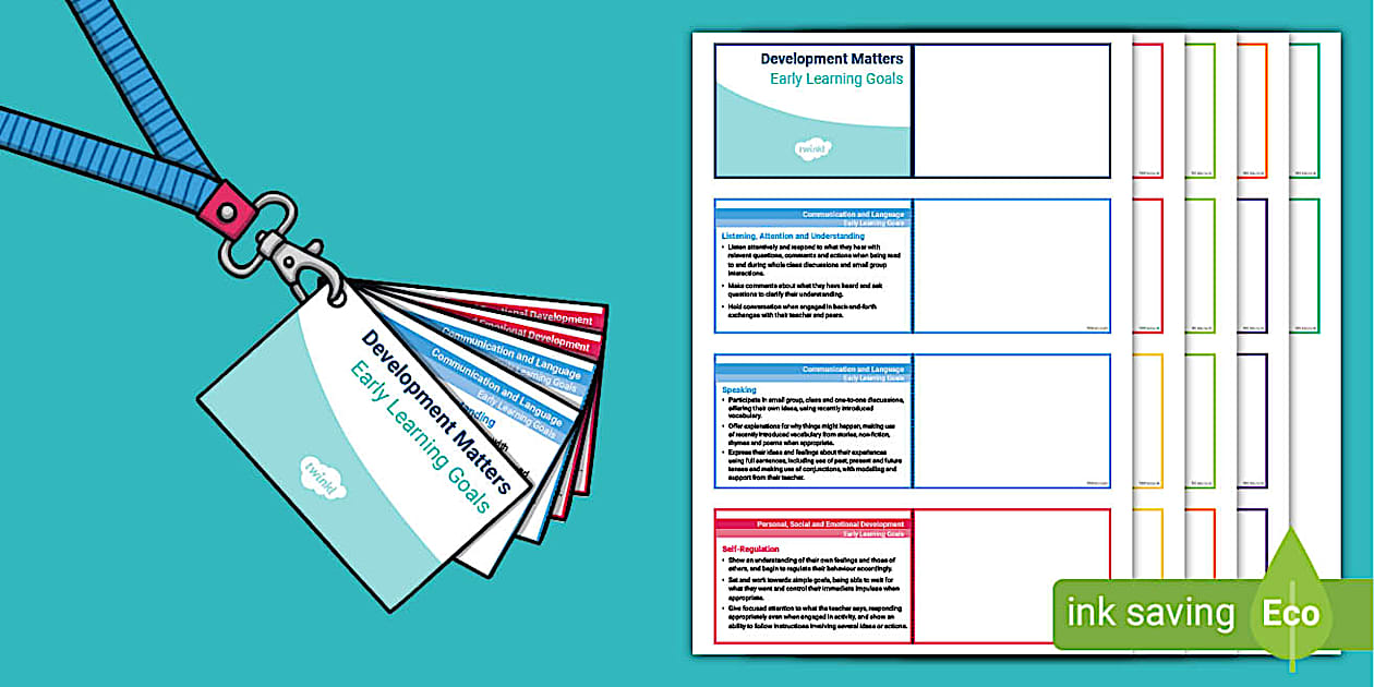 EYFS Lanyard-Sized Early Learning Goals (New EYFS 2021)