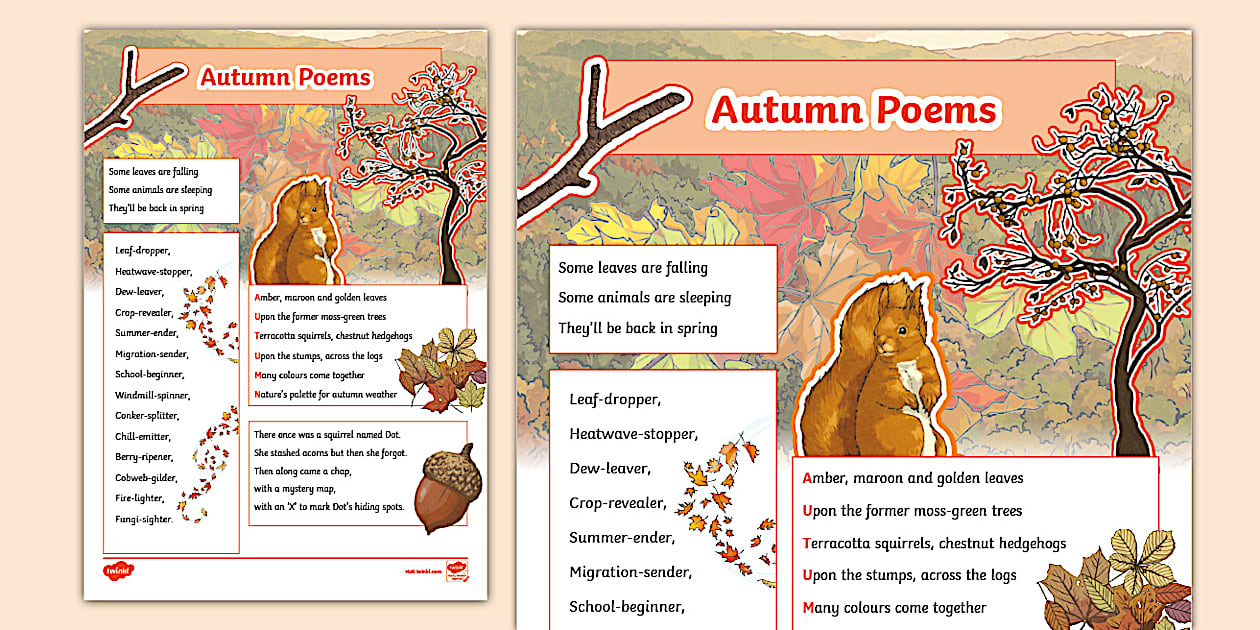 KS2 Autumn Poem Examples - Poetry (teacher made) - Twinkl