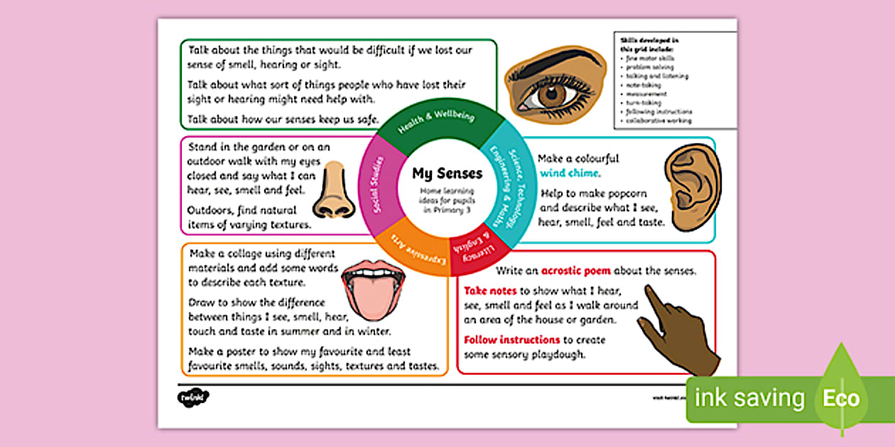 My Senses P3 Mini Home Learning Topic (Teacher-Made)