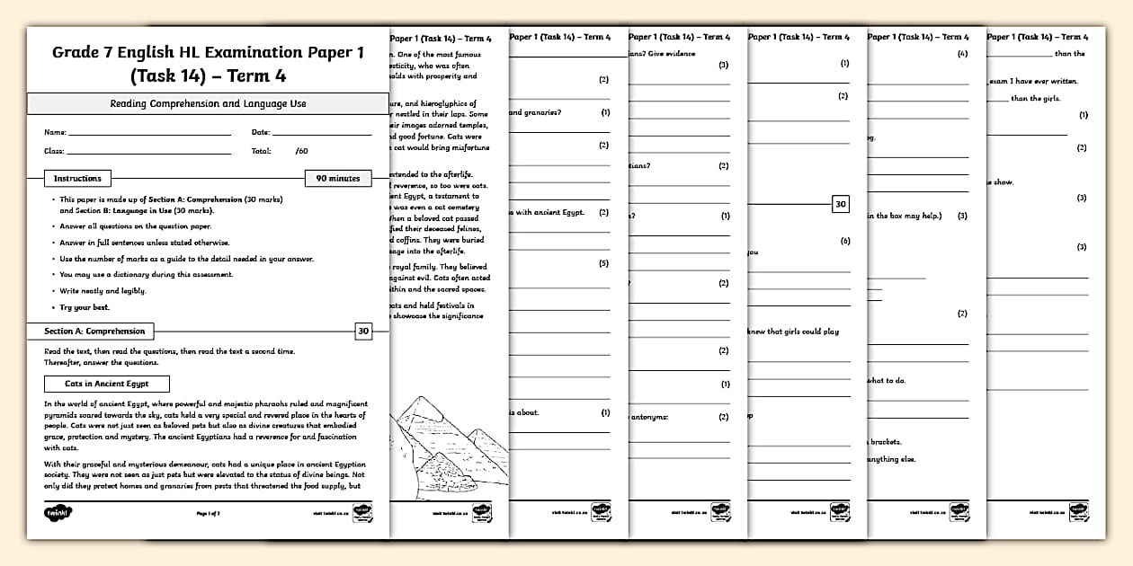 English Grade 7 Exam Paper - Twinkl South Africa - Twinkl