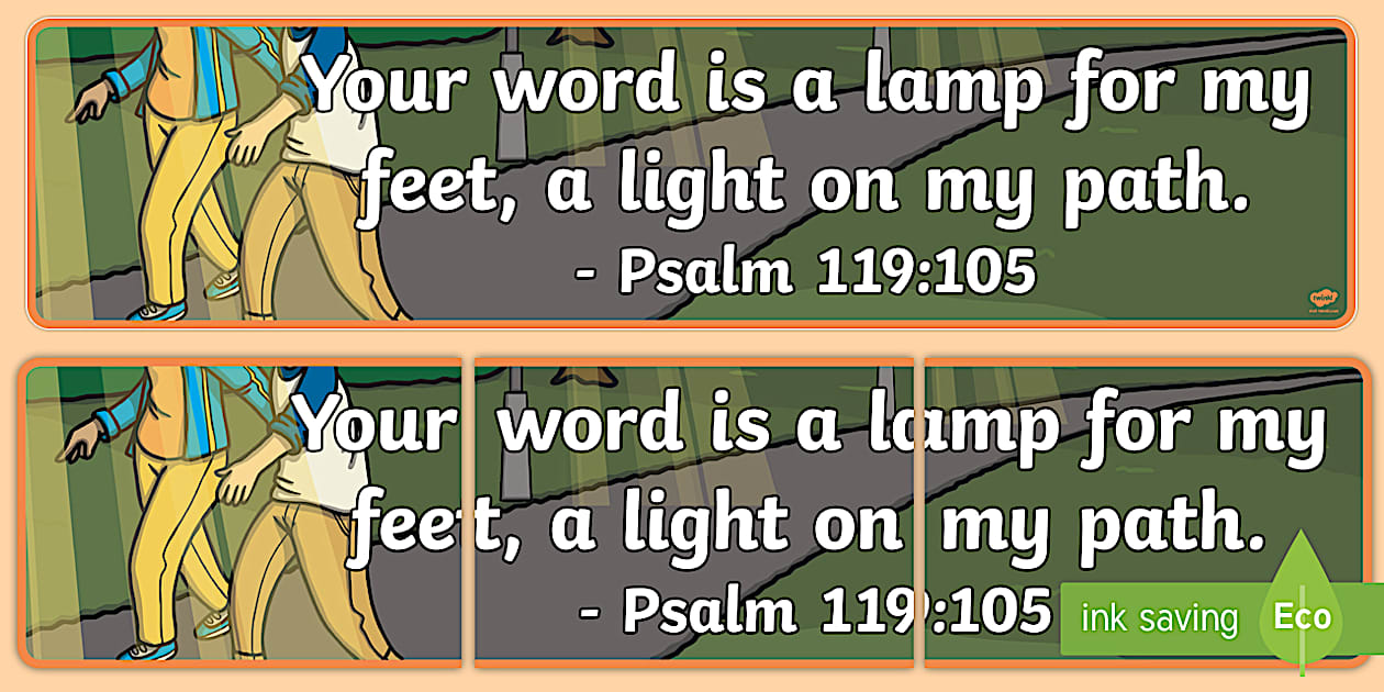 Psalm 119:105 Memory Verse Banner - Twinkl
