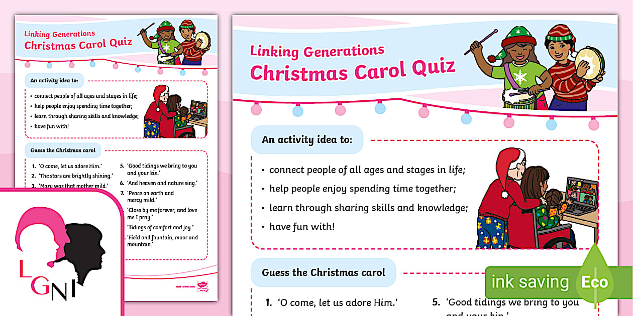 FREE! - Linking Generations - Christmas Carol Quiz - Twinkl