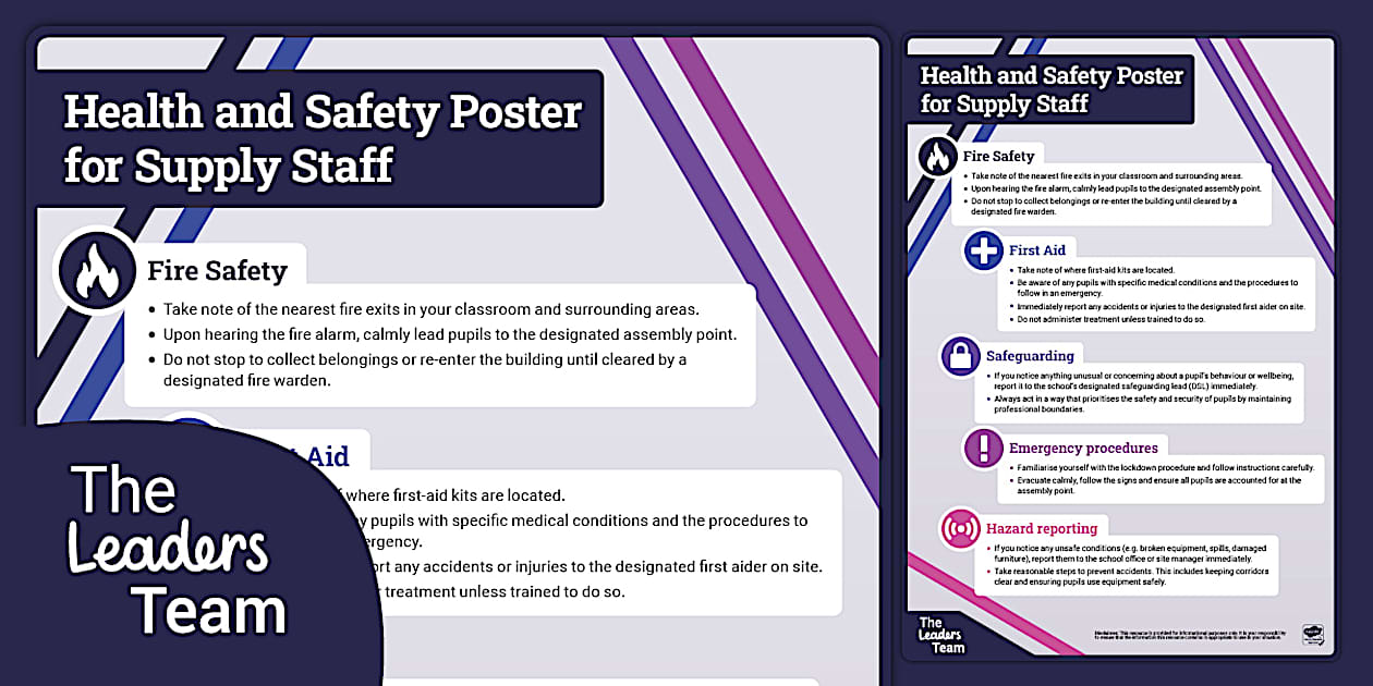 Supply Staff Health and Safety Poster - SLT