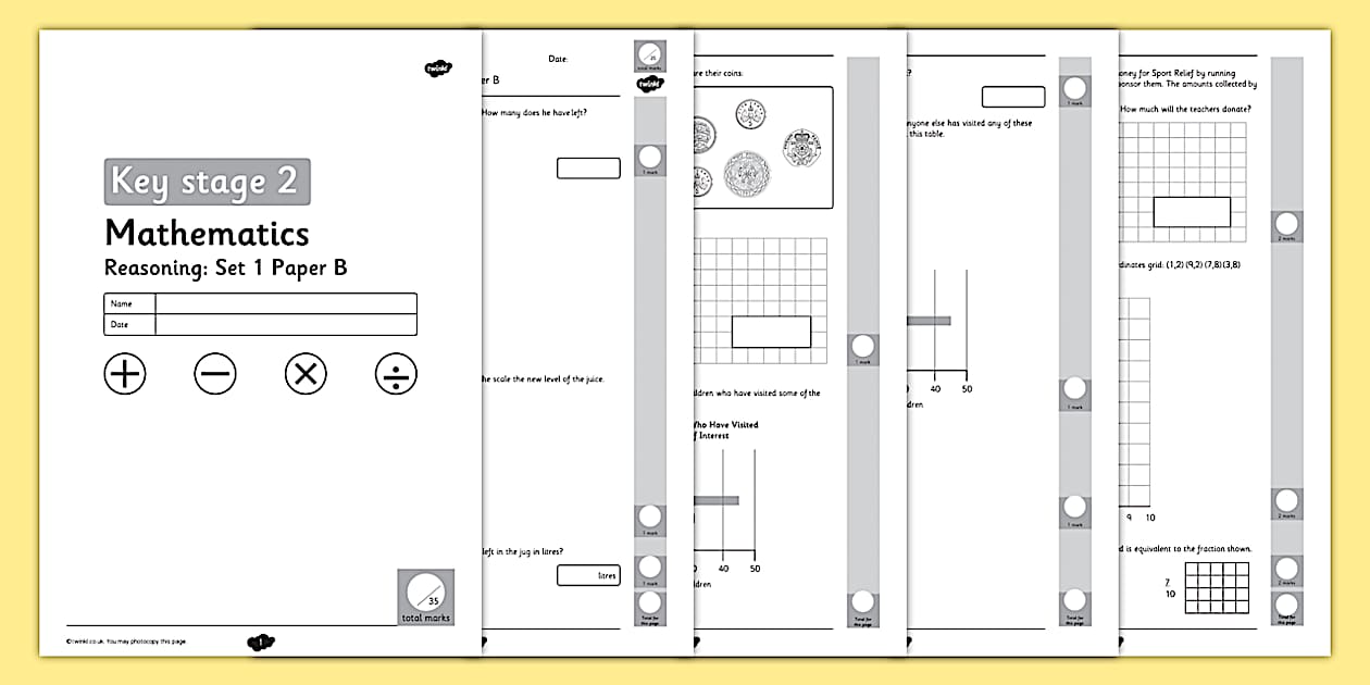 Year 5 Maths Reasoning Test Set 1 Assessment Pack & Analysis Grid