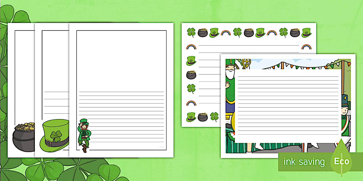 Journal Writing Pages with St. Patrick's Day Border | Twinkl