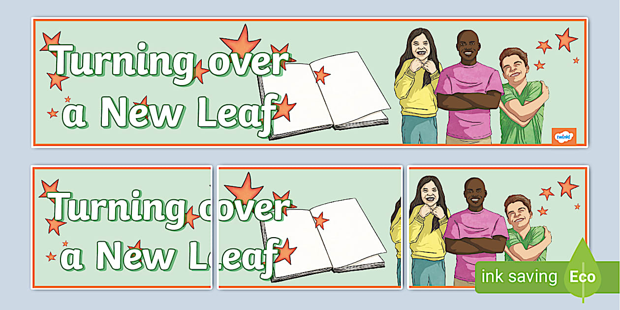 Turning over a New Leaf Display Banner (teacher made)
