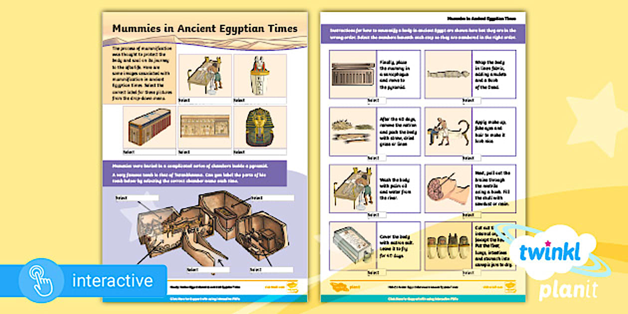 Interactive PDF: Home Learning: History: LKS2: Ancient Egypt: Mummies