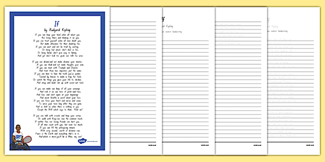New Zealand If Poem Handwriting Practice Worksheet / Worksheets, worksheet