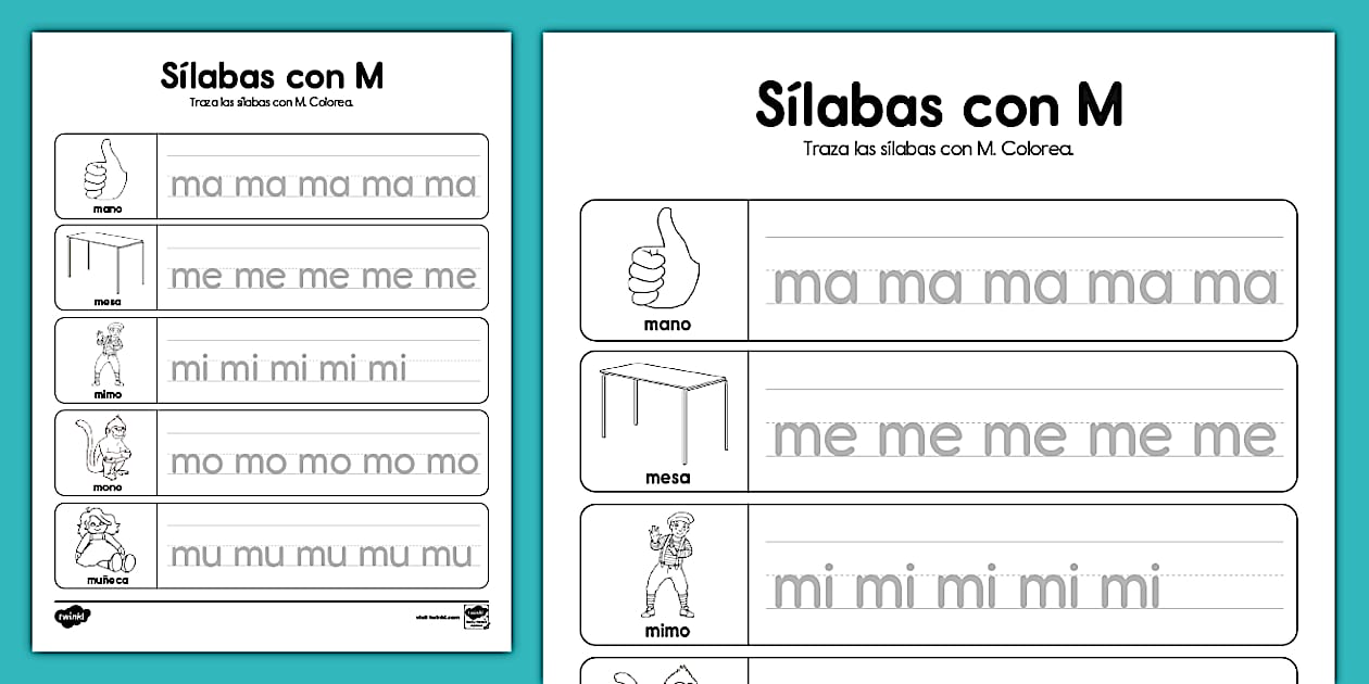 Actividad: Sílabas iniciadas con M / Twinkl USA - Twinkl
