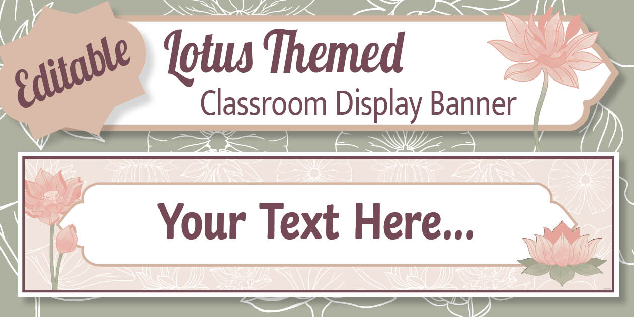 Lotus Themed Editable Display Banners