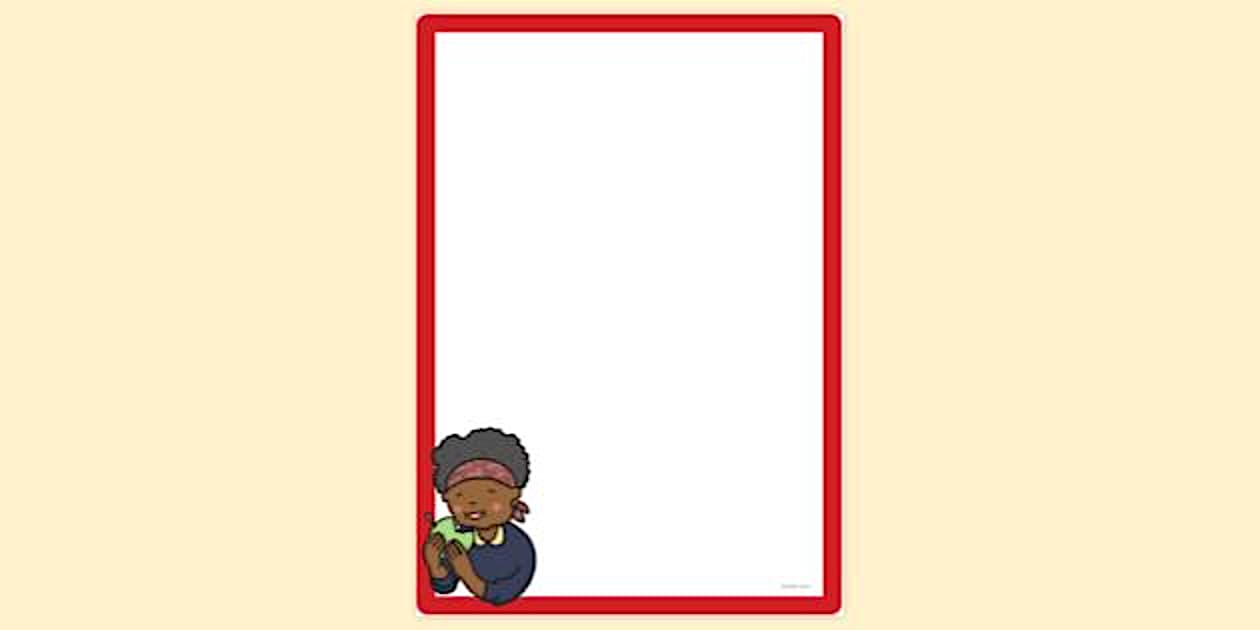 Simple Blank Child Eating Page Border | Page Borders | Twinkl