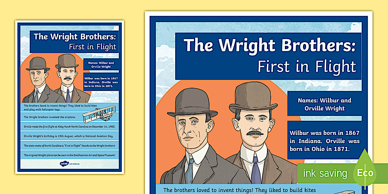 The Wright Brothers Poster (teacher made) - Twinkl