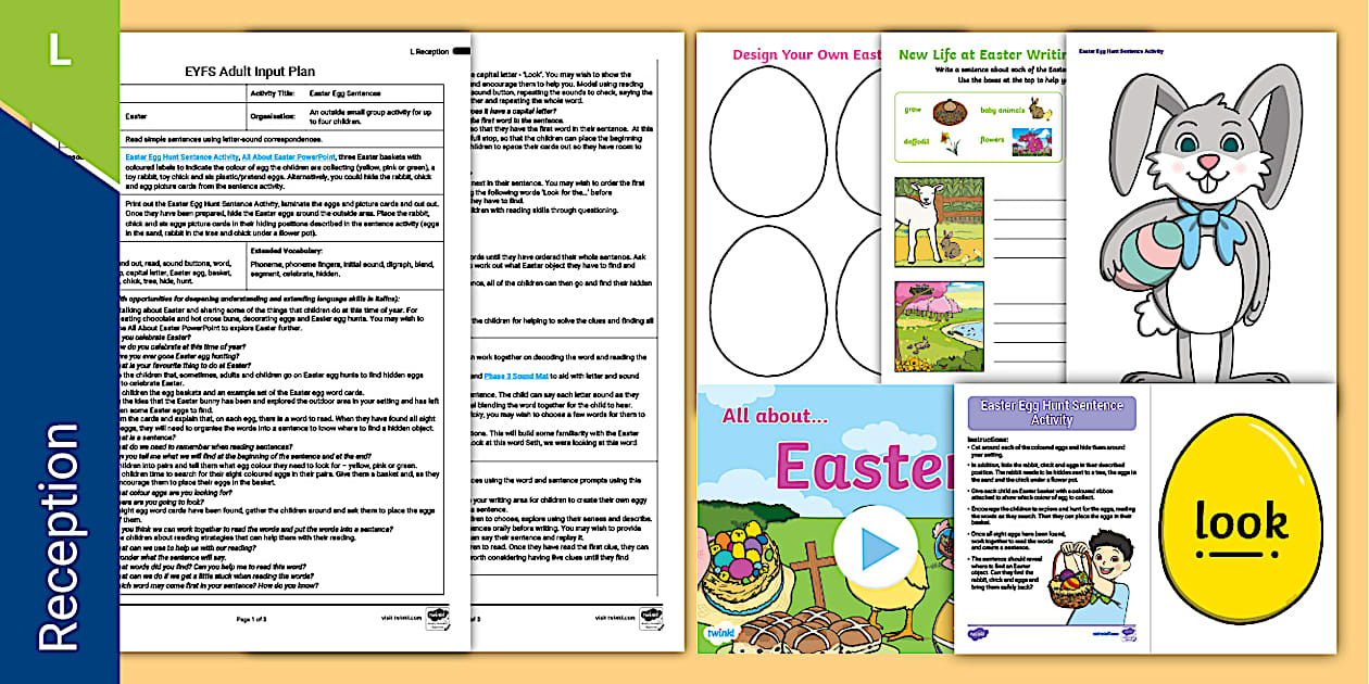 EYFS Easter Egg Sentences Adult Input Plan and Resource Pack