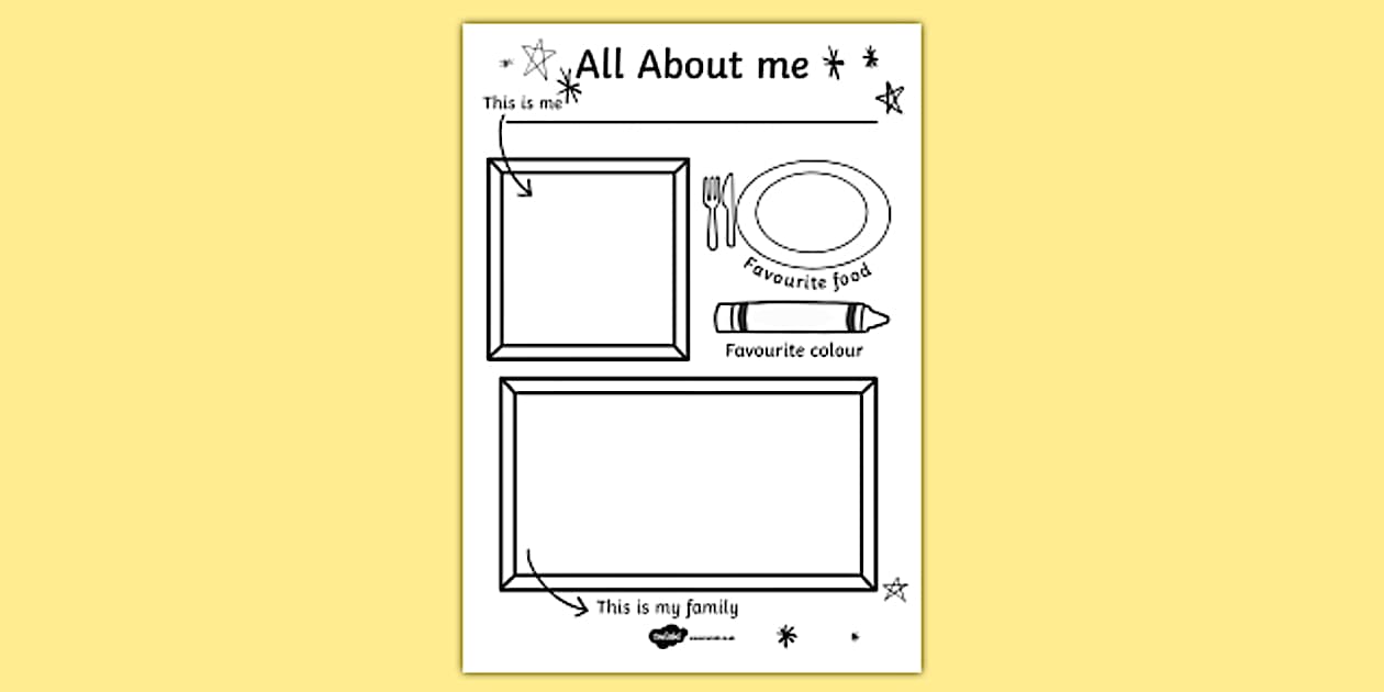 All About Me Colouring and Drawing Worksheet - ESL Resources