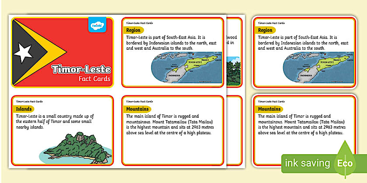 Australia’s Neighbours Timor-Leste Fact Cards - Twinkl