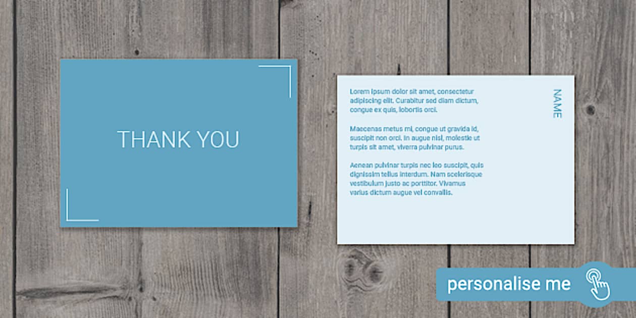 Modern Blue Thank You Cards (teacher made) - Twinkl