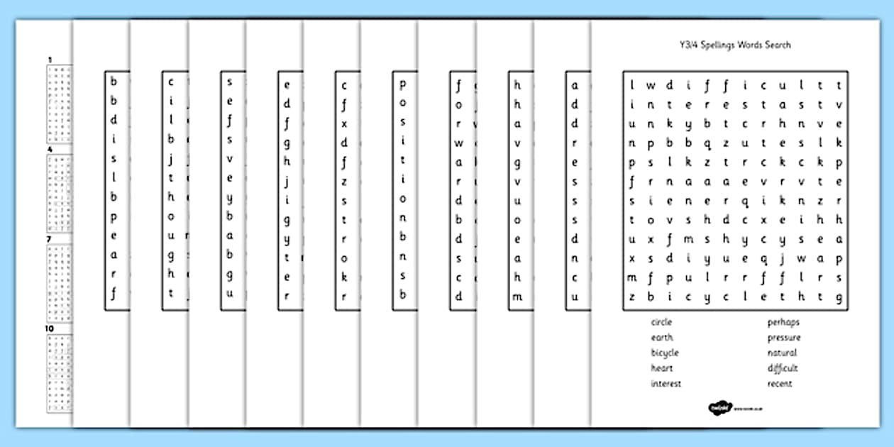 Spelling List Word Search Pack (teacher made) - Twinkl