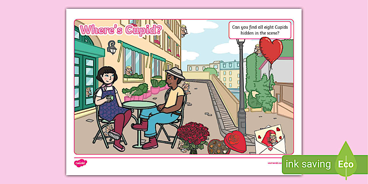 Where's Cupid? I Spy Activity (teacher made) - Twinkl