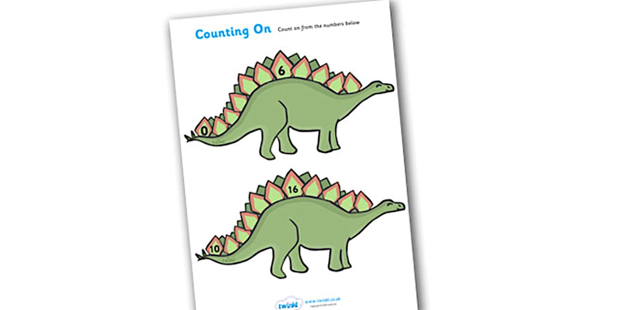 Editable Counting On Worksheets (Dinosaurs) - Twinkl