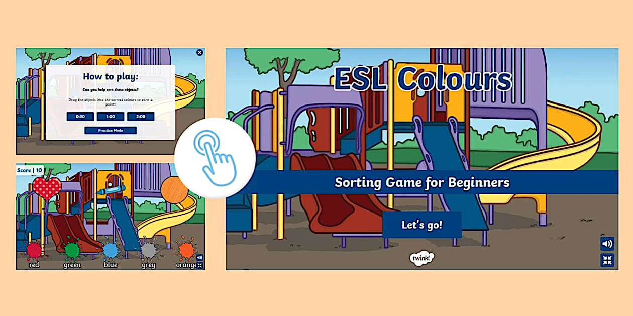 ESL Colours Sorting Game for Children (teacher made)