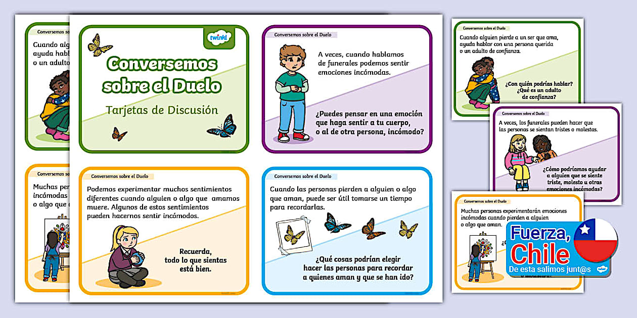 Tarjetas | conversación | duelo | preguntas | discusión