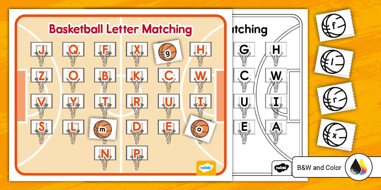 Basketball Letter Matching Activity Mat (teacher made)