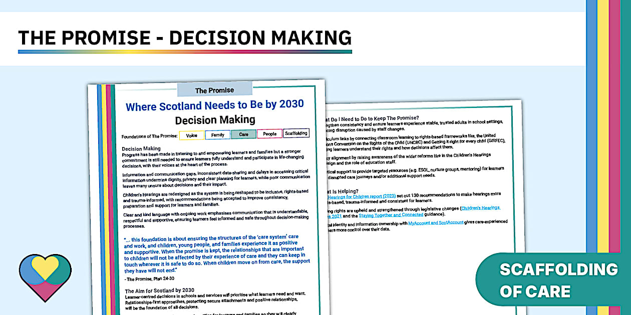 The Promise: Scotland Goals 2030 (Decision Making)