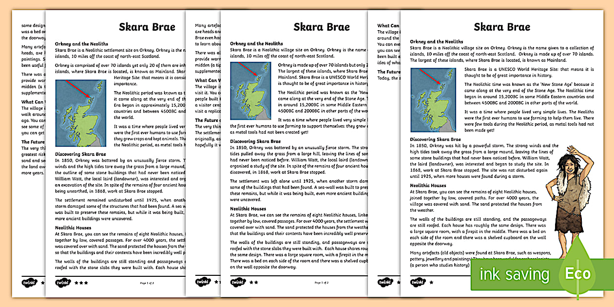 Higher Ability CfE Second Level Skara Brae Differentiated Fact File