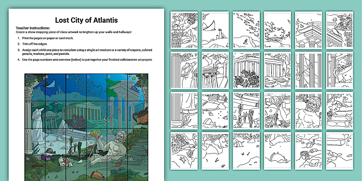 Lost City of Atlantis Collaborative Art Pack | Twinkl USA