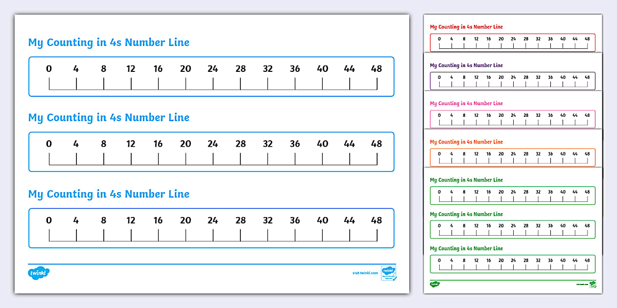 Colourful Counting in 4s Number Lines (teacher made)