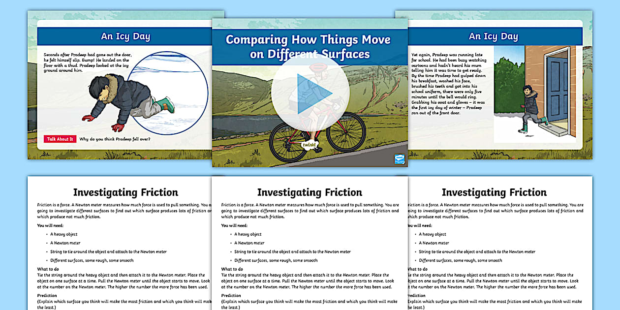 Y3 Forces and Magnets: Compare how things move on different surfaces ...