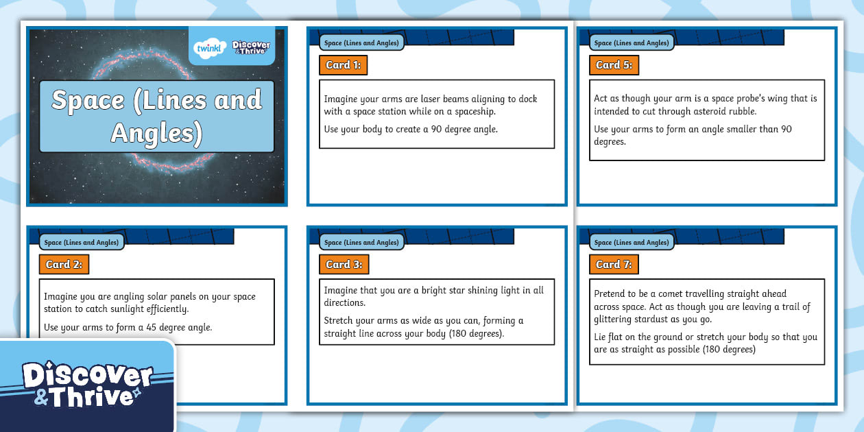 Space (Lines and Angles) Challenge Cards 6th Class - Twinkl